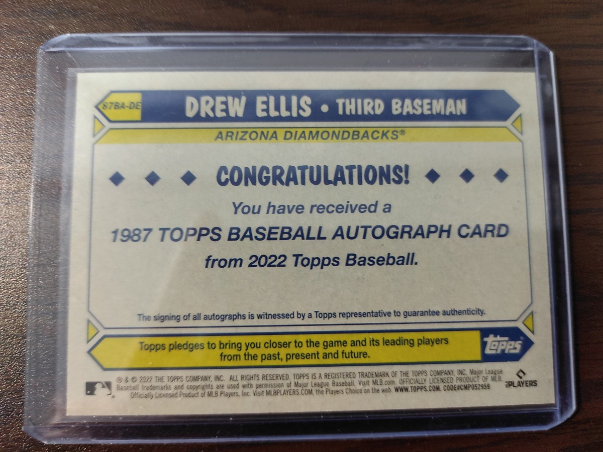 Drew Ellis Autograph Auto Rookie Card RC ルーキー 2022 Topps Baseball ...