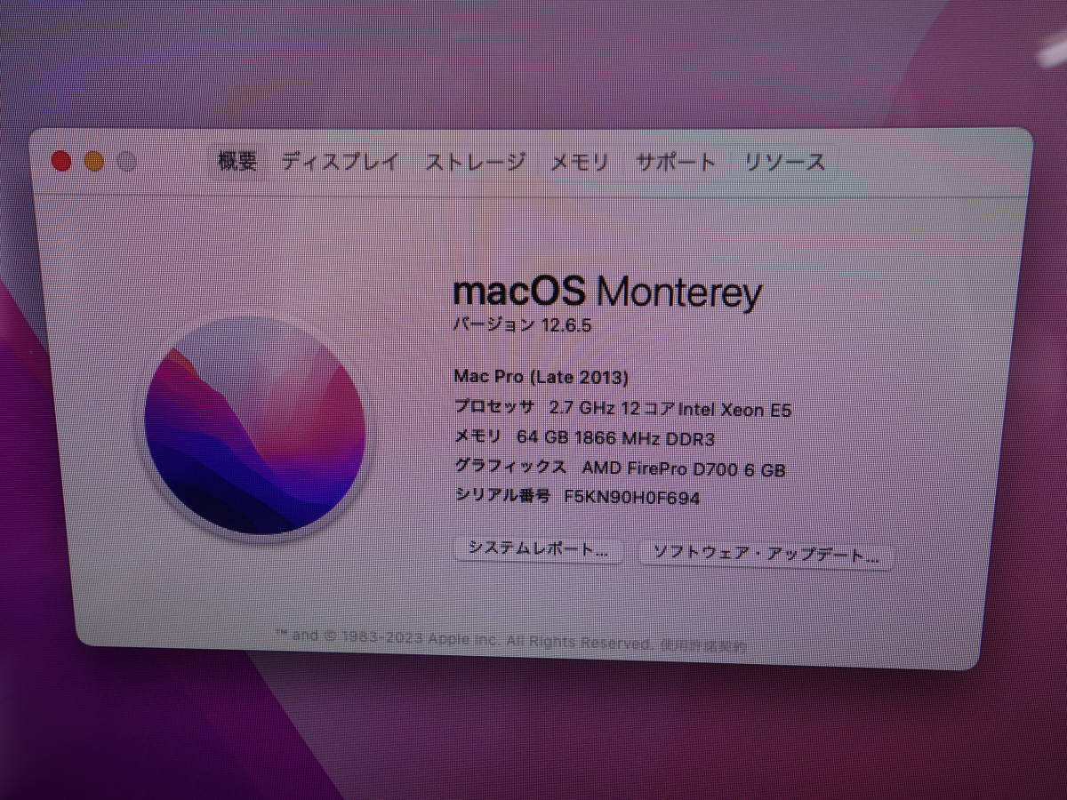 Apple Mac Pro Late 2013 A1481 2.7GHz 12Core Intel Xeon OS Monterey 64GB ...