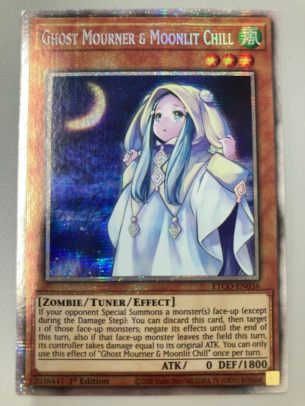 H 品 遊戯王 GHOST MOURNER ＆ MOONLIT CHILL/朔夜しぐれ ETCO-EN036 プリシク 68-230509 ...