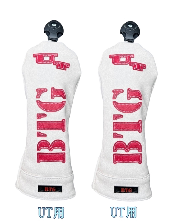 送料無料 2本セット【UT-WH/RD】ブルーティーゴルフ 【BIG BTG - Classicモデル】ユーティリティ用ヘッドカバー HCC1 ...