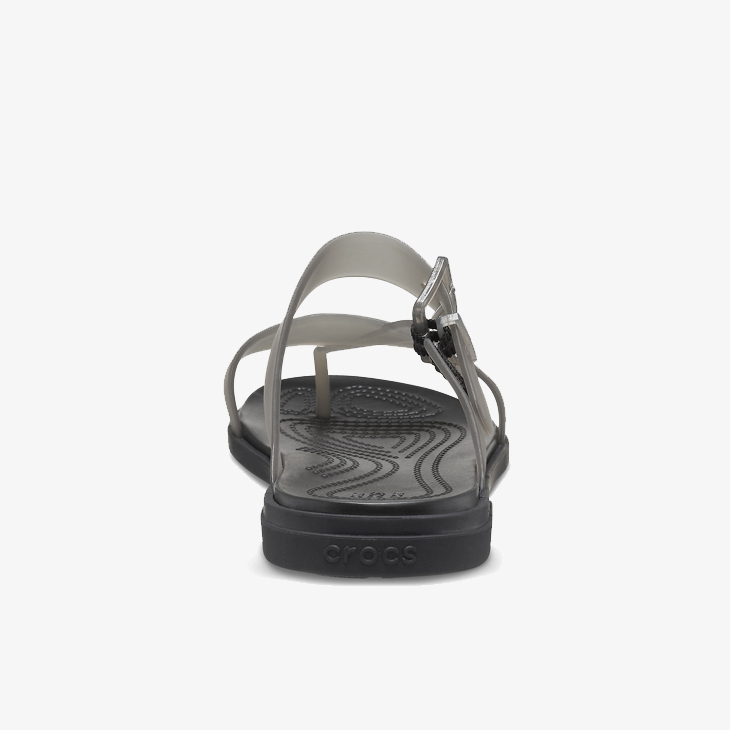 24cm クロックス トゥルム トランスルーセント トゥー ポスト ブラック Tulum Translucent Toe Post Black ...