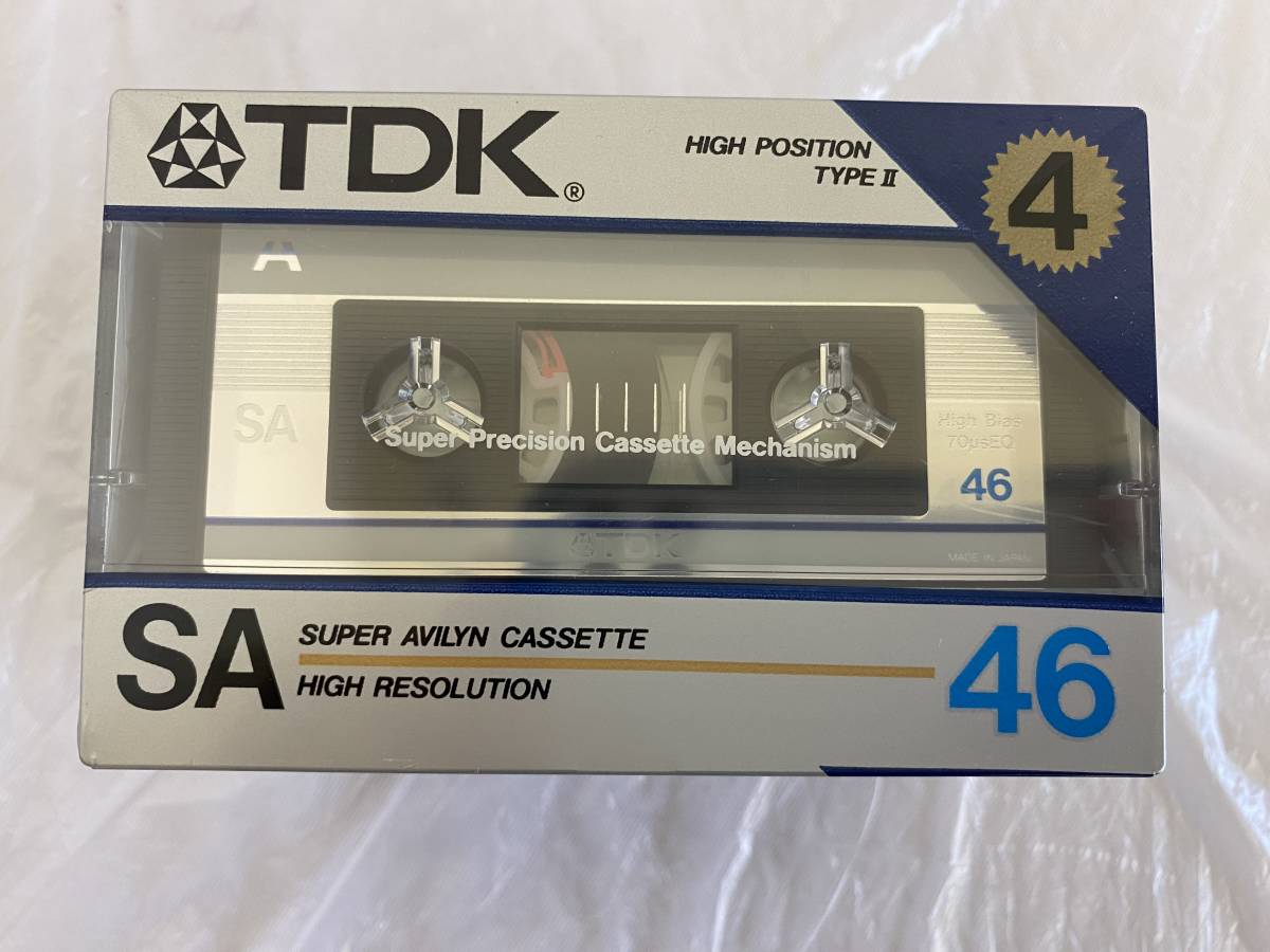 ⑤ TDK SA46 4パック 4本セット カセットテープ HighPosition ハイポジション TYPEⅡ 昭和レトロ コレクション ...