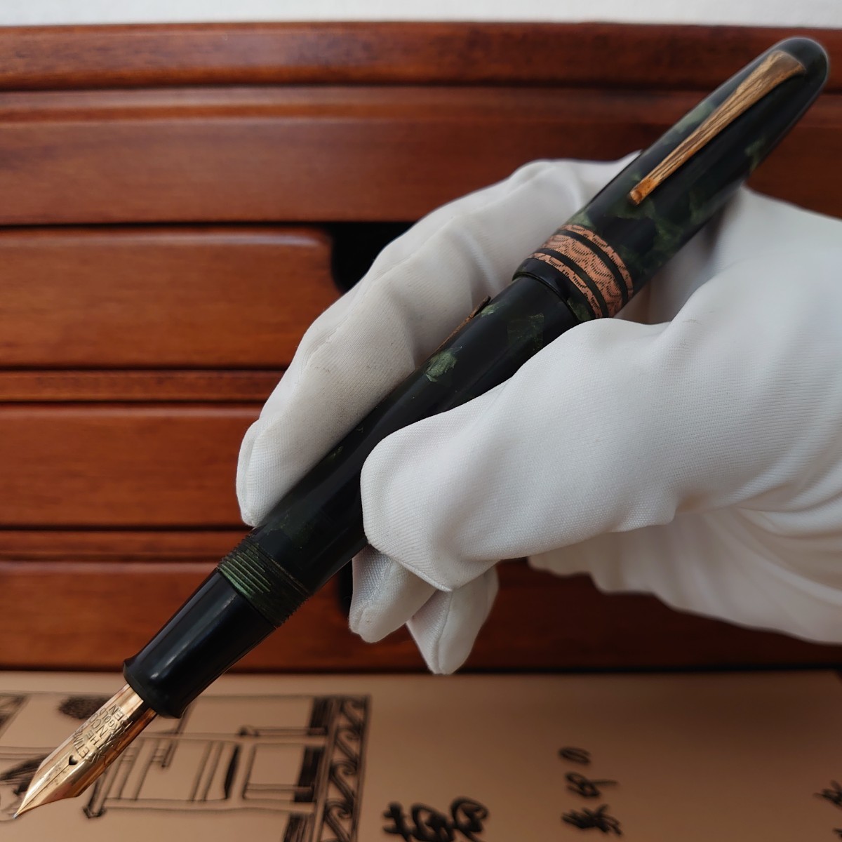 VANCO/萬古 セルロイド 1507 万年筆 ペン先 LIFETIME THE VANCO 14K GOLD PEN インキ止め式 ヴィンテージ アンティーク レトロ(万年筆一般)｜売買され ...