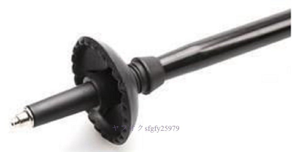 N237 軽量アルミ製 登山用トレッキングポール ストック ステッキ 杖 2本セット ウォーキング ハイキング ブラック 黒(トレッキング ...