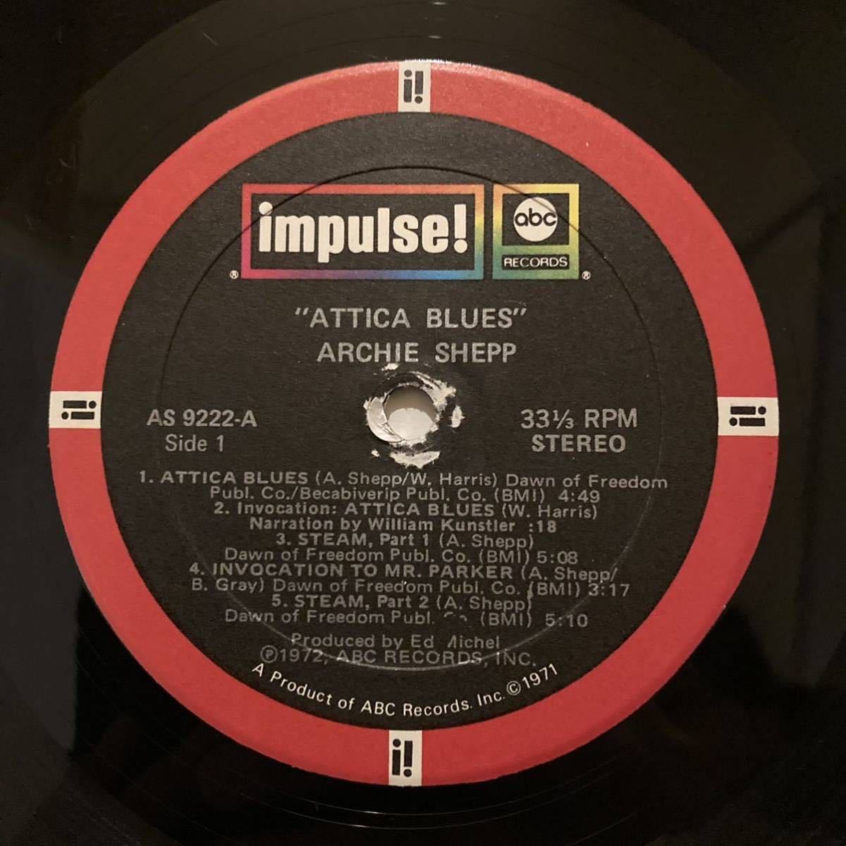 USオリジナル Archie Shepp Attica Blues / Charles Greenlee Marion Brown Joe ...