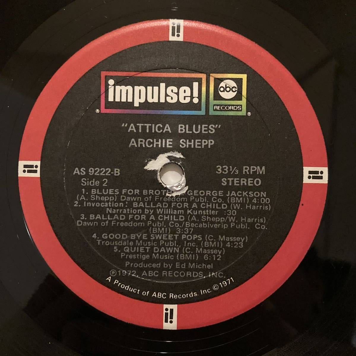 USオリジナル Archie Shepp Attica Blues / Charles Greenlee Marion Brown Joe ...