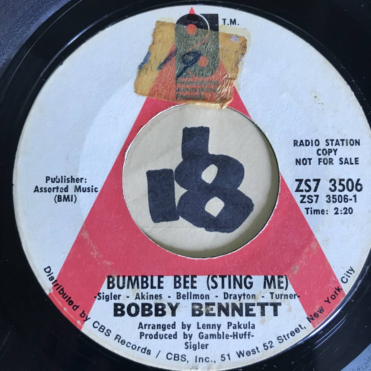 試聴 フィリー Gamble-Huff presents FUNK45 BOBBY BENNETT BUMBLE BEE STING ME ...