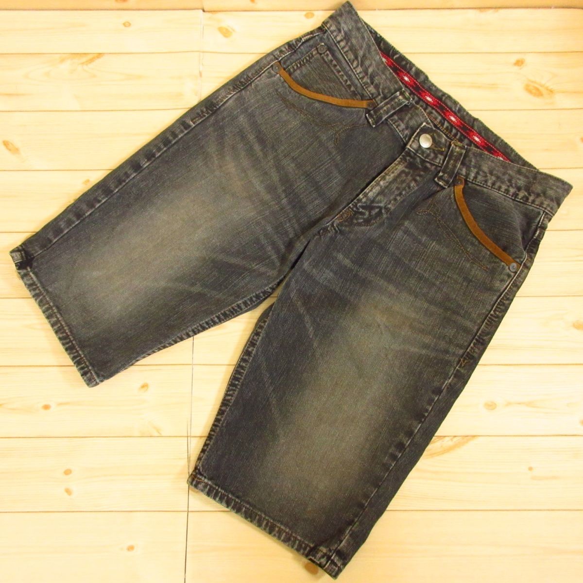 EDWIN XV エドウィン 4530 デニム ウエスタン ハーフ / ショートパンツ ショーツ 膝下丈 アメカジ メンズ グレー W32 ...