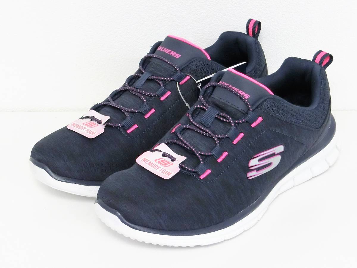 レディース スケッチャーズ SKECHERS MEMORY FOAM ENLIVENED-CLEAR WINNER スニーカー ネイビー/ホットピンク 24.5cm 0290(24.5cm ...