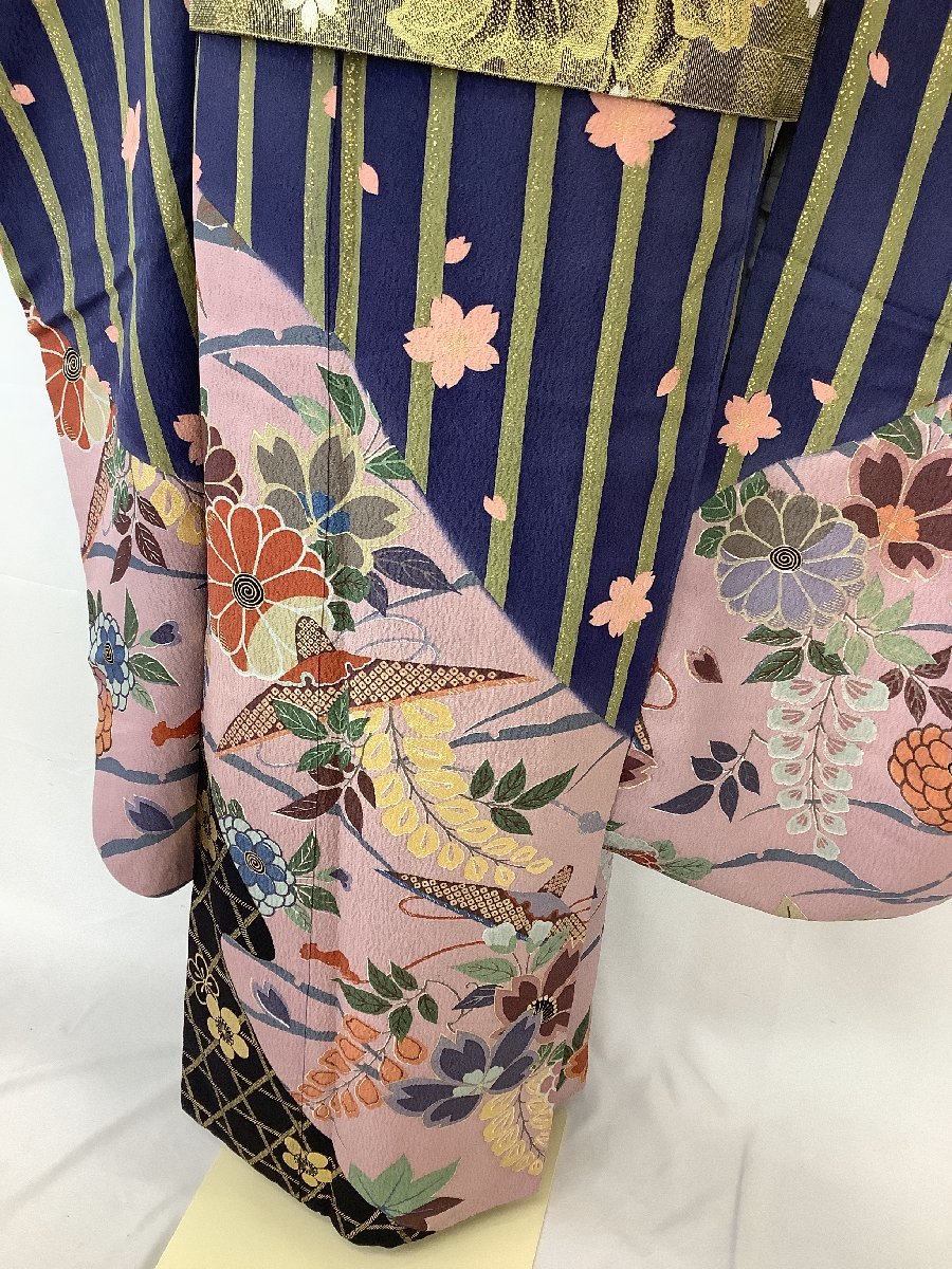 着物cocon 振袖 洗える着物 ポリエステル 身丈159 裄64.5 紺系 紫系 成人式 卒業式 結婚式 8-7-3K-0281-t K(振袖)｜売買されたオークション情報、yahooの商品 ...