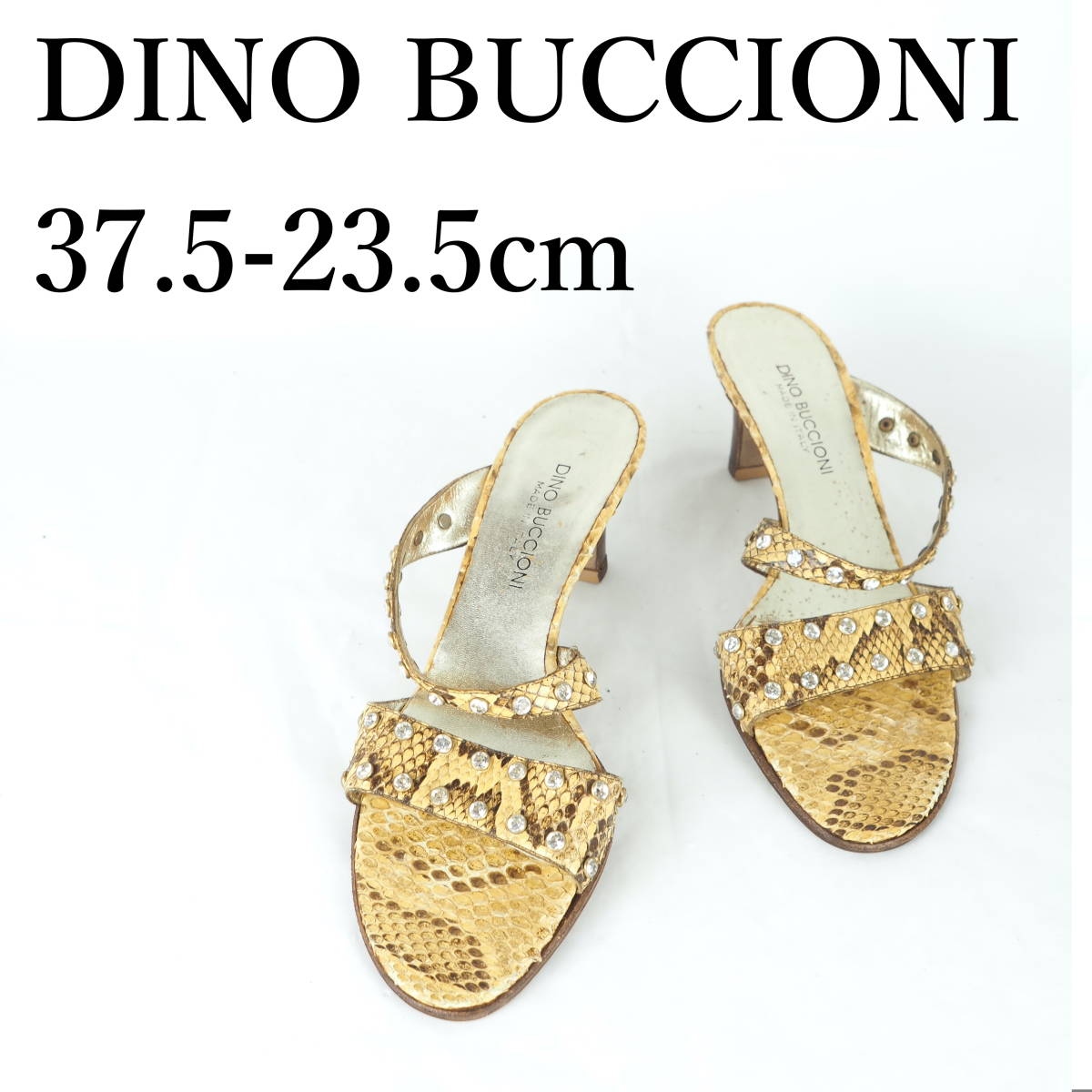 MK1221 DINO BUCCIONI ディノブッチョーニ レディースサンダル 37.5-23.5cm パイソン柄(23.5cm)｜売買され ...