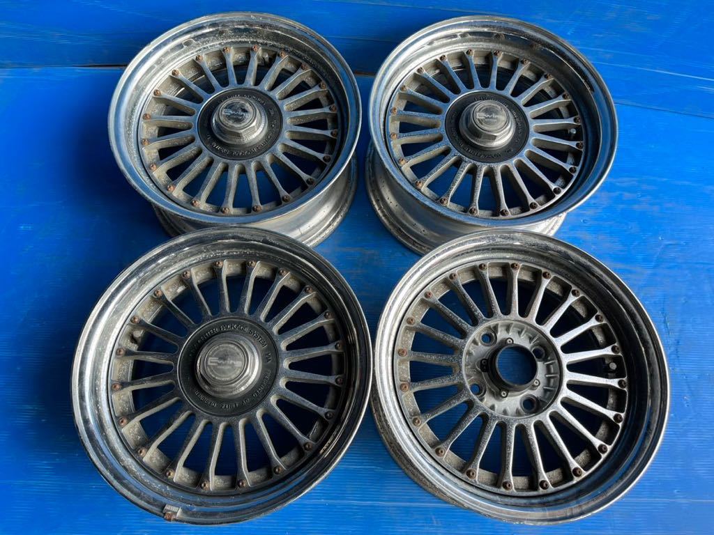 WORK EWING-Ⅱ 3ピース ホイール 4本 4H-114.3 15インチ 6.5J+18 AE86 マーク2 ローレル S13 ...