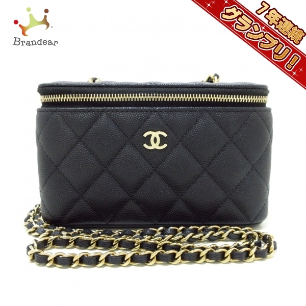 シャネル CHANEL バニティバッグ AP1341 マトラッセ グレインドカーフスキン 黒 レディース チェーンショルダー/ゴールド金具 ...