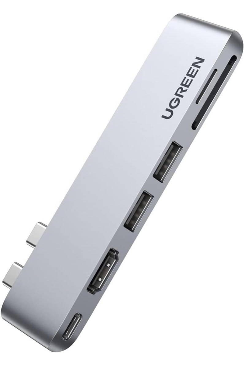 568 UGREEN USB Cハブ MacBook Pro Air専用 6-in-2 USB-C変換アダプター 4K HDMIを搭載した SD/TFカードリーダー USB 3.0x2 ...