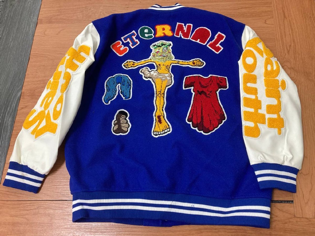 SAINT MICHAEL セントマイケル×村上隆 TRAVIS JESUS スタジアムジャケット スタジャン ブルー サイズ M JZ(M ...