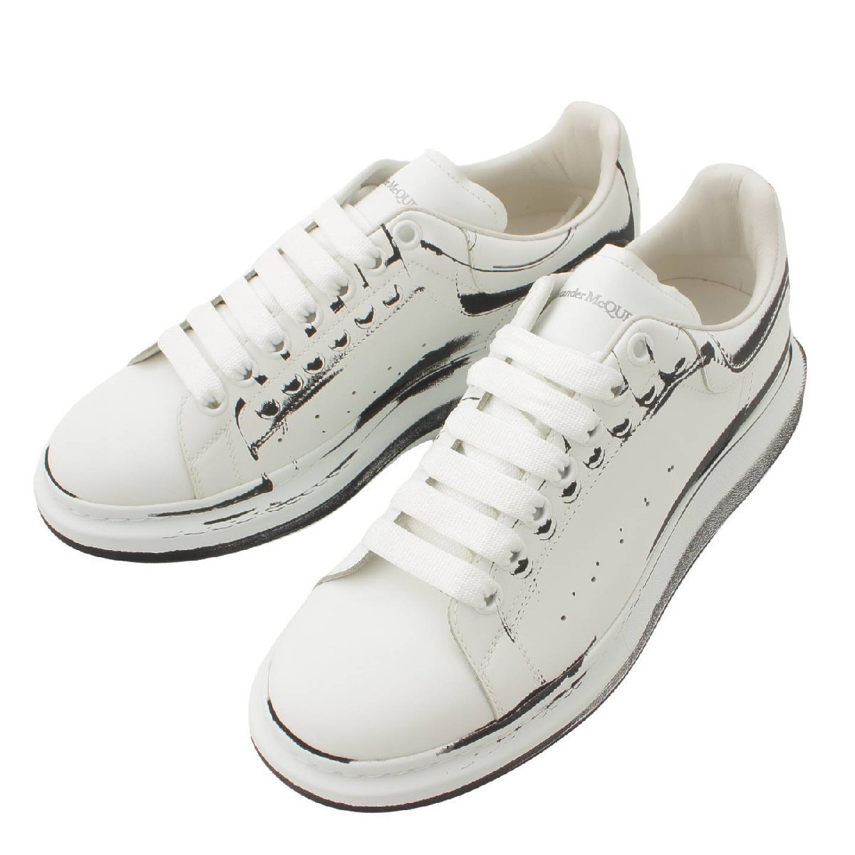 アレキサンダーマックイーン Alexander McQueen メンズ ペイント オーバースニーカー 662642 ホワイト 42 ...