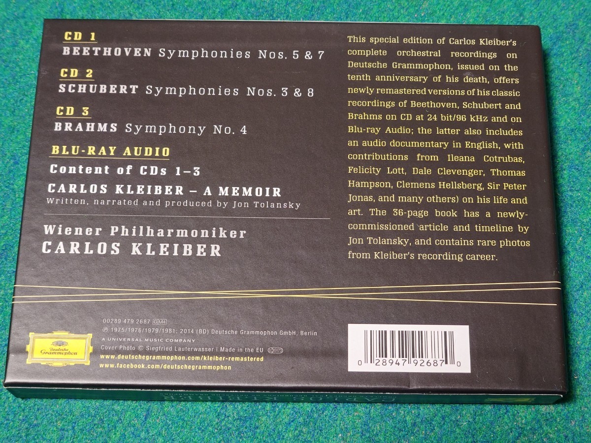 3CD+Blu-ray Audio BOX CARLOS KLEIBER COMPLETE ORCHESTRAL RECORDINGS ON DEUTSCHE GRAMMOPHON カルロス ...