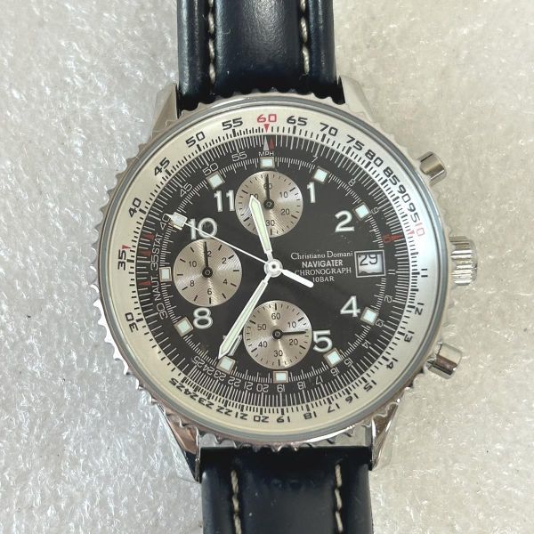 Christiano Domani クリスチャンドマーニ NAVIGATER CD-2003 クォーツ QZ クロノグラフ デイト 3針 腕 ...