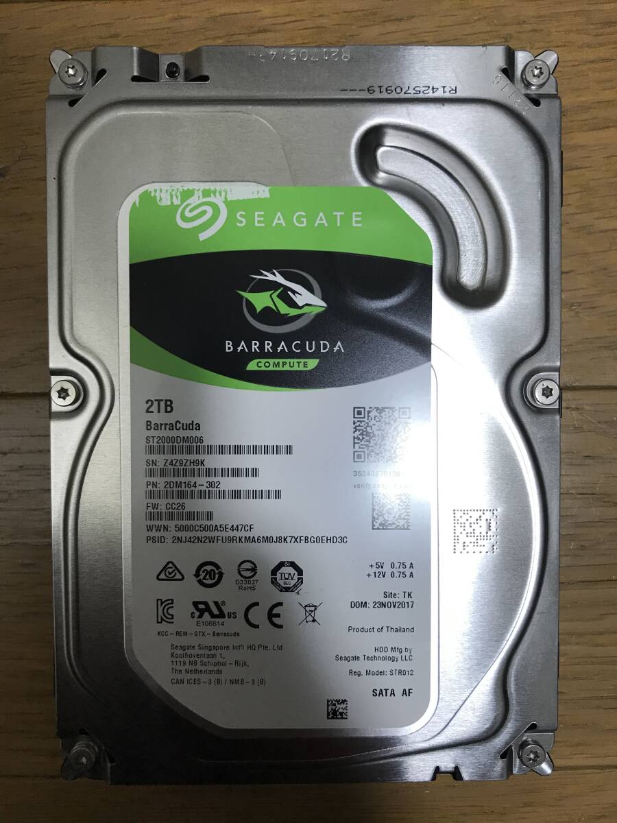 Seagate Barracuda ST2000DM006 2TB 3.5inch ハードディスク 使用時間48時間(2TB～)｜売買された ...