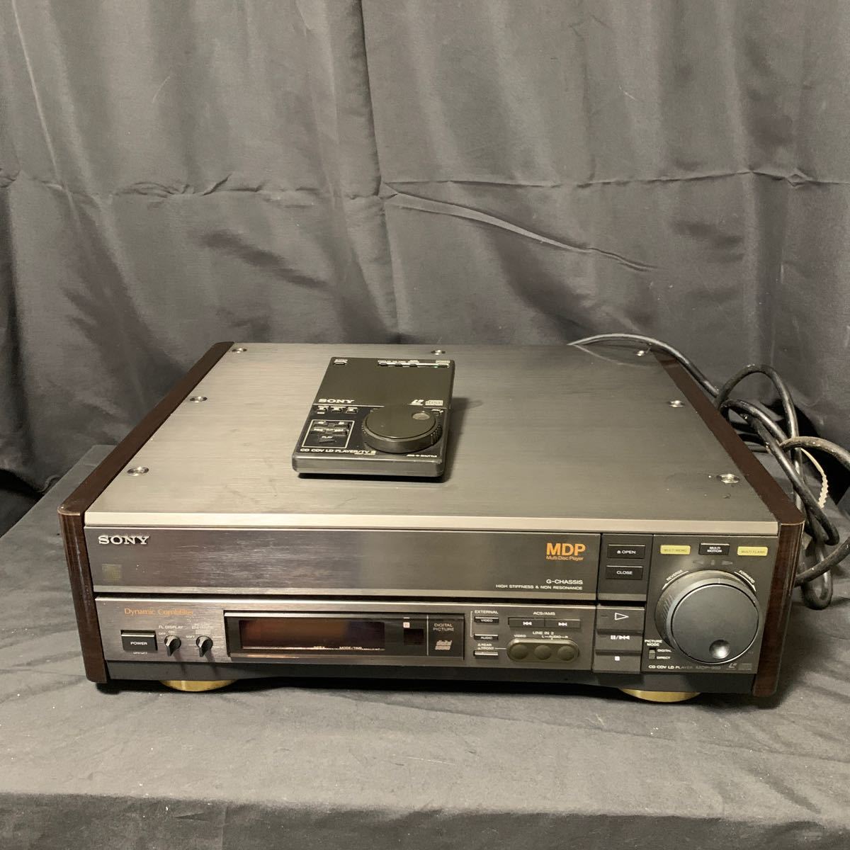 SONY CD CDV LD PLAYER MDP-999 ソニー CD LD プレイヤー リモコン付き オーディオ機器 重量級LDプレイヤー ...