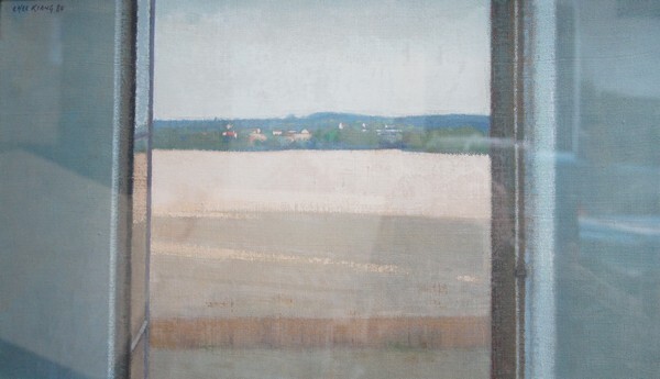 陳志堅 Chee Kiang TAN 作品 麦畑 抽象画にむかう過渡期の美しい作品 バーネット ニューマンのジップを感じさせる良い作品(抽象画 ...