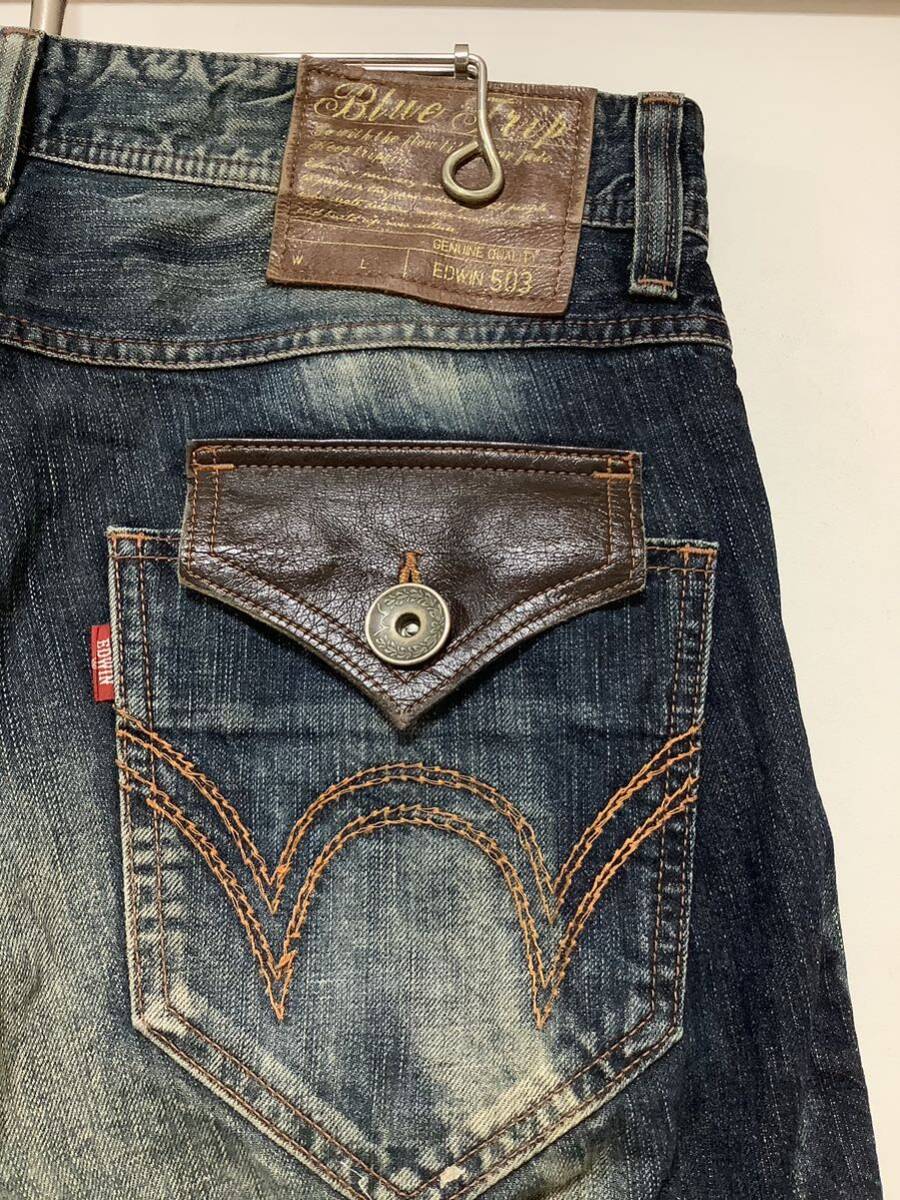 J-1256 EDWIN BLUE TRIP エドウィン BTF503 デニムパンツ W34 ユーズド加工 ブーツカット ジーンズ ジーパン 日本製(W34)｜売買されたオークション情報 ...