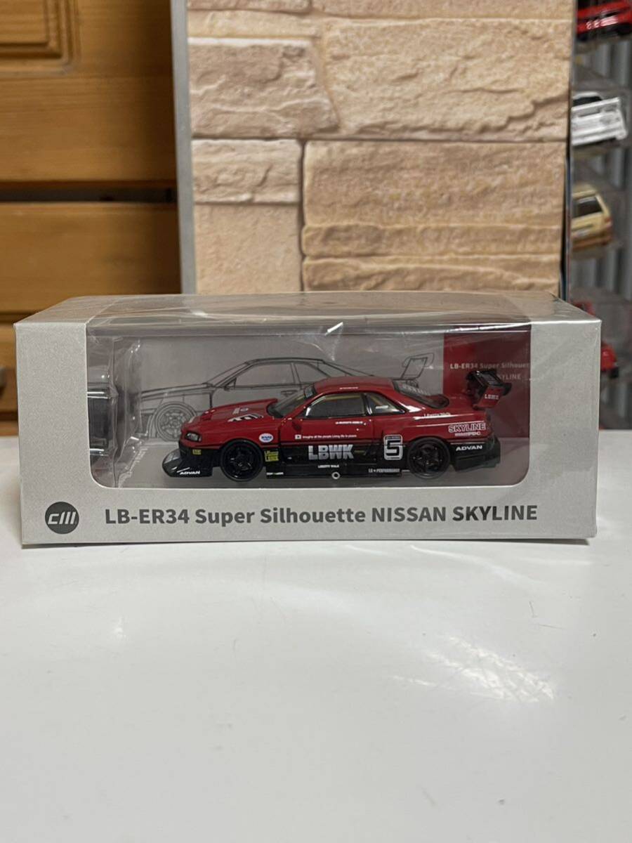 cm model 1/64 LB-ER34 super silhouette nissan skyline/ LBWK スカイラインR34 東京オートサロンinno LBリバティーウォーク ...