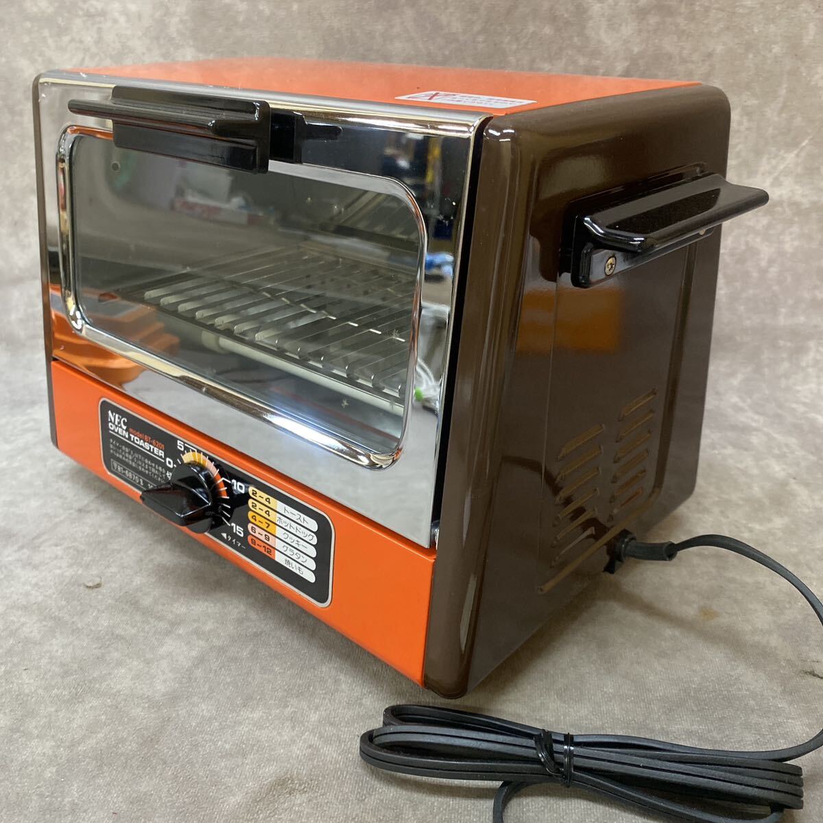 レトロ オーブントースター NEC BT-6201 昭和 ポップ 当時物 レトロな暮らし oven-toaster オレンジ(トースター ...