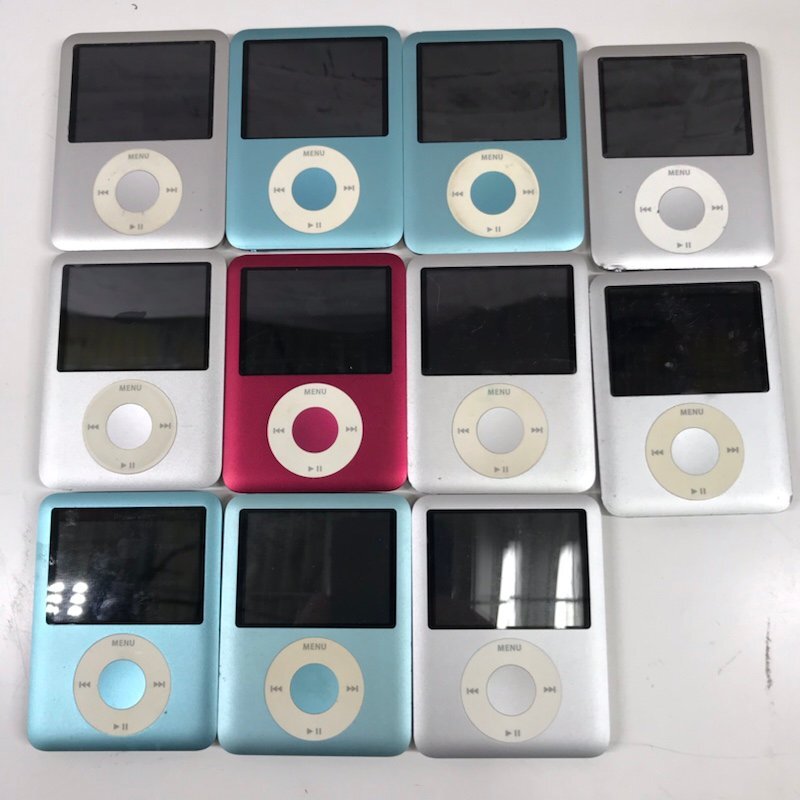 ジャンク 通電初期化OK iPod nano 第3世代 A1236 11台まとめ売り MA980J/MB249J/MB257J/MA978J ...