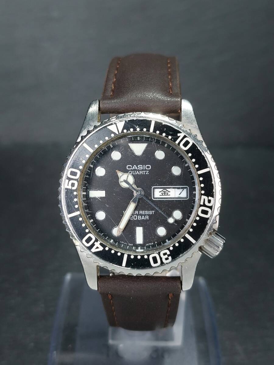 CASIO カシオ ダイバーズウオッチ MD-700 アナログ クォーツ 腕時計 ブラック文字盤 レザーベルト デイデイトカレンダー 電池交換済み(その他)｜売買されたオークション情報 ...