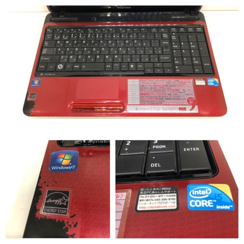 TOSHIBA 東芝 dynabook T350/56BRD PT35056BBFRD Windows 10 Pro Core i5 CPU M480 2.67Ghz 4GB SSD ...