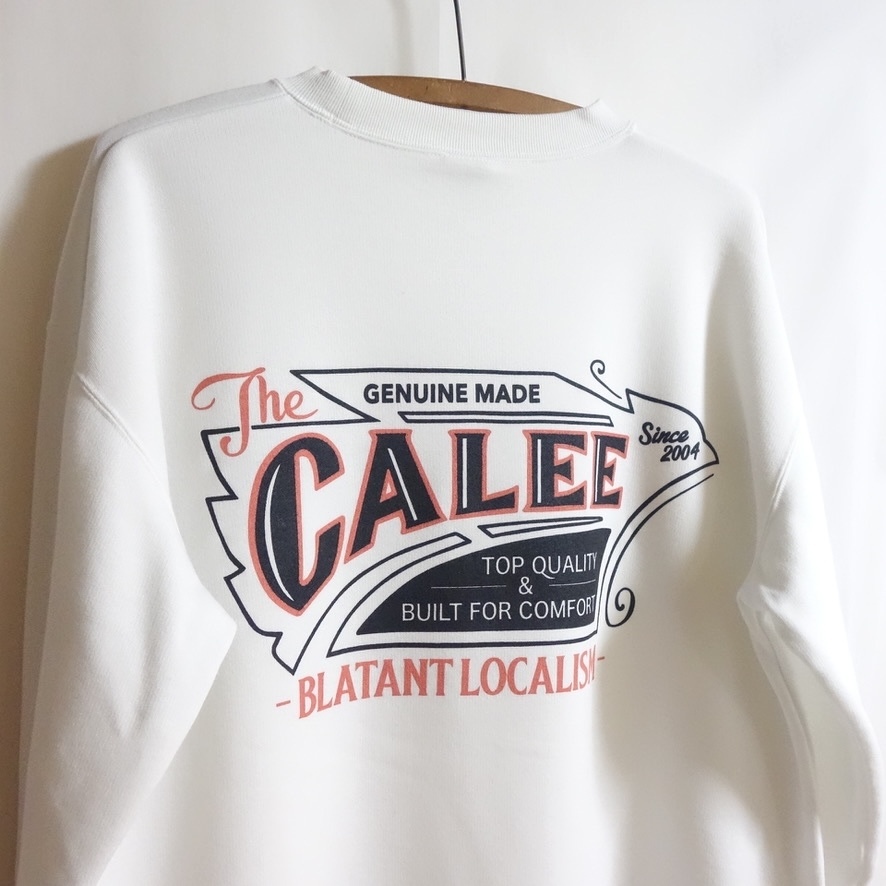 23AW CALEE キャリー AEROKNOT クルーネック スウェットTシャツ M ビッグシルエット CL-23AW001NT-WHI NATURALLY PAINT DESIGN(M ...