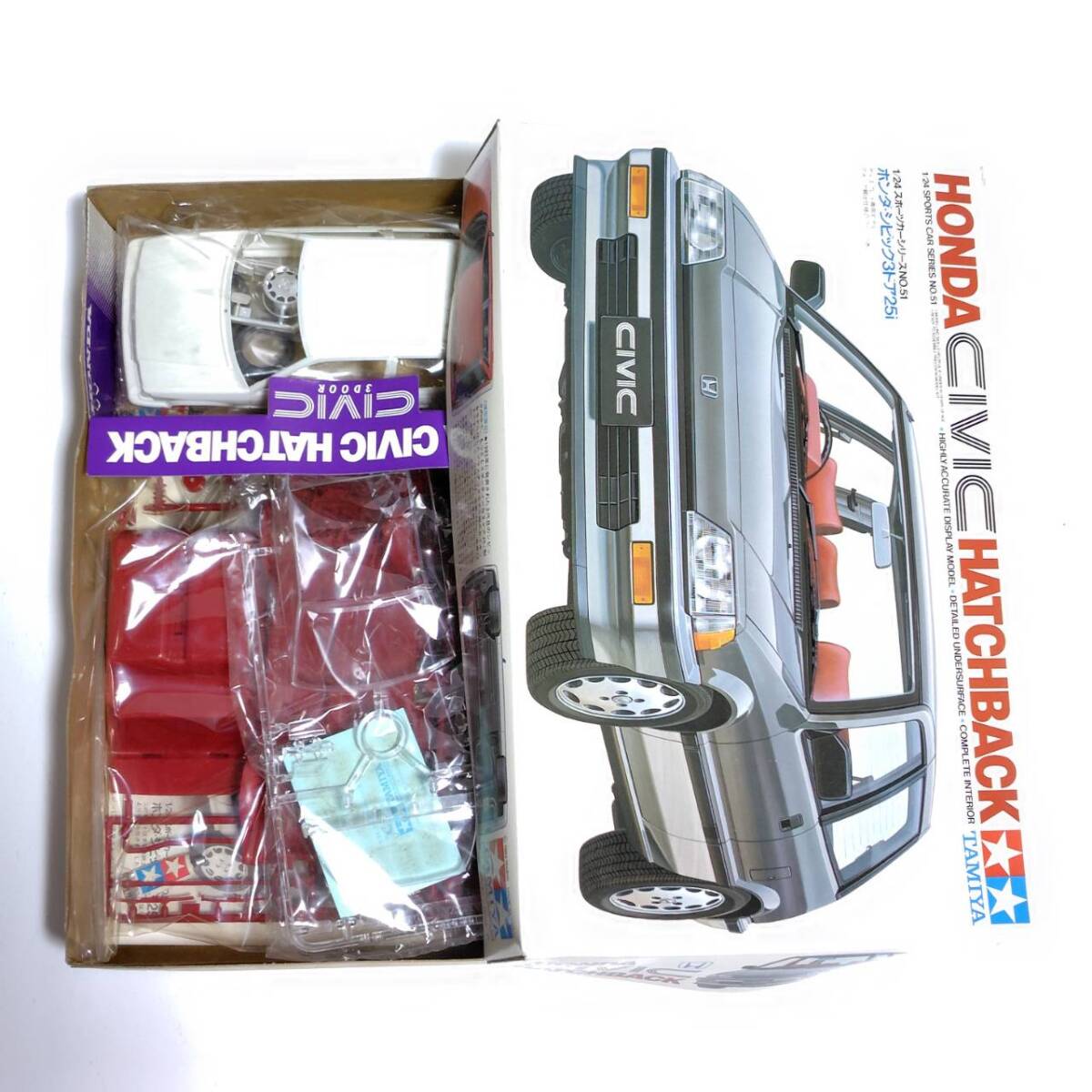 プラモデル TAMIYA 田宮模型 1/24 HONDA CIVIC HATCHBACK ホンダ シビック 3ドア25i 未組立(ホンダ ...