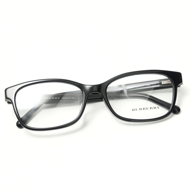 MG4179 イタリア製 BURBERRY バーバリー バネ蝶番 ウェリントン 眼鏡フレーム メガネ 黒縁 B2201-F 3001 ブラック ...