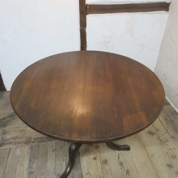 イギリス アンティーク 家具 ダイニングテーブル ラウンドテーブル 丸テーブル 店舗什器 カフェ 木製 オーク 英国 TABLE 6603d ...