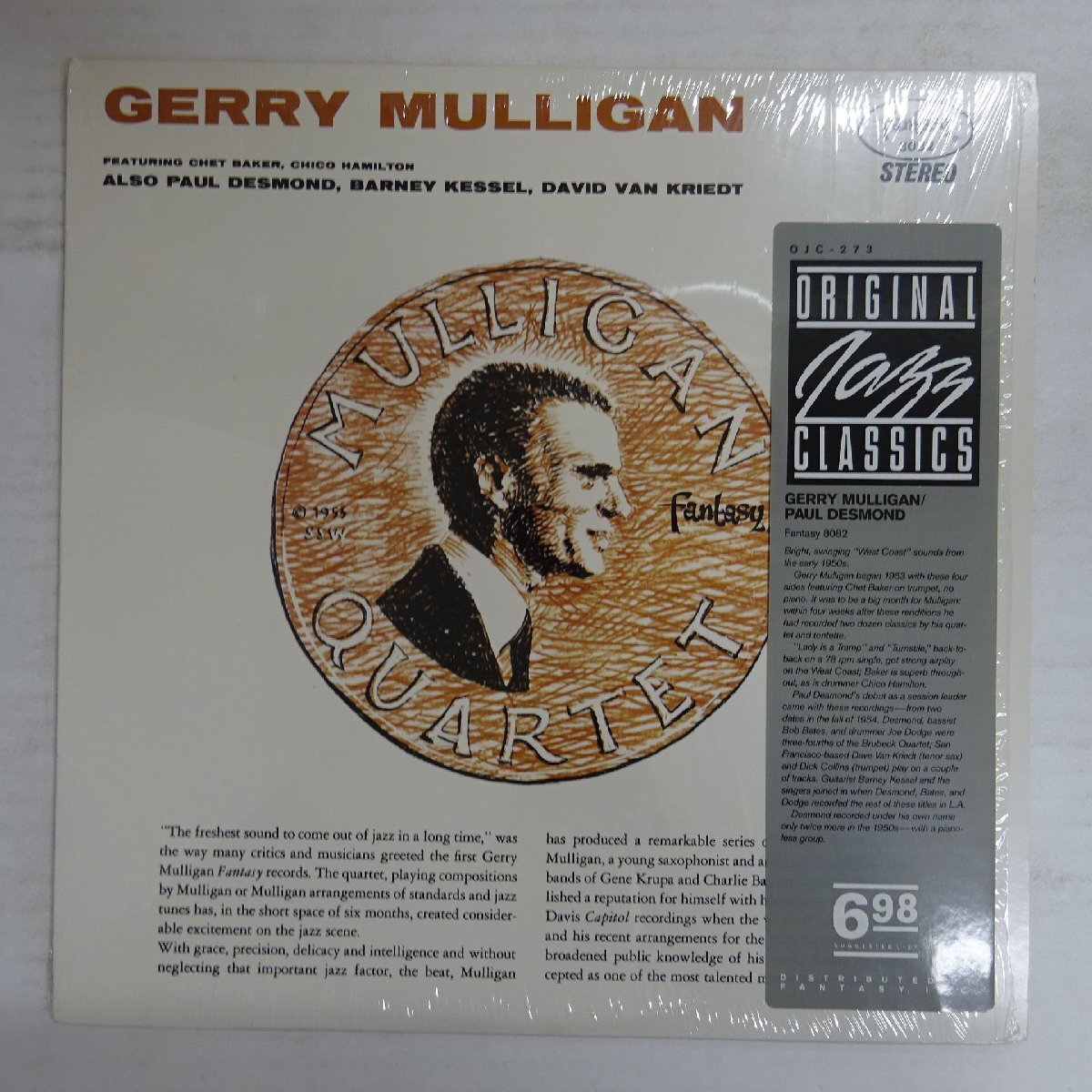 10034353; US盤/Fantasy Gerry Mulligan / Chet Baker Chico Hamilton Paul ...