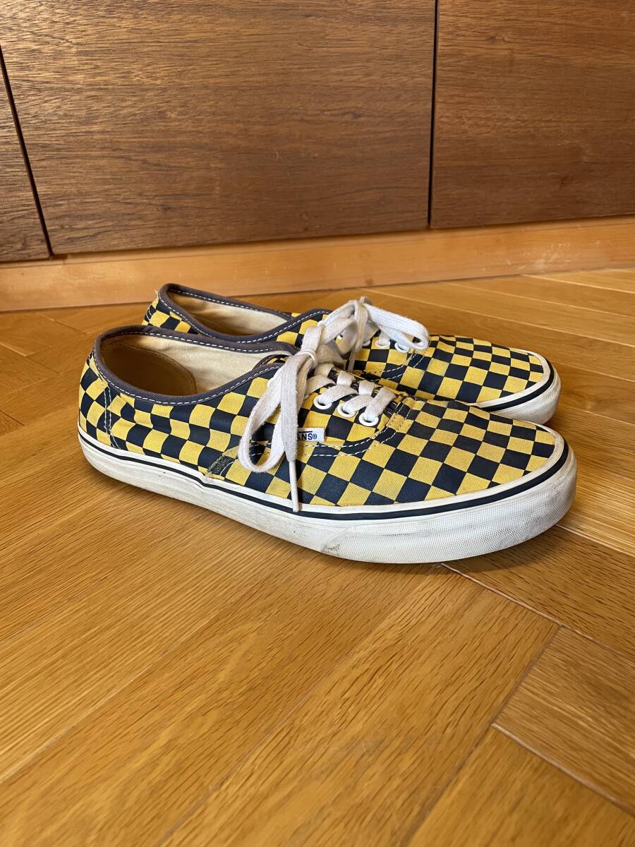 VANS AUTHENTIC GOLDEN COAST BLUE/YEL CHECKER 海外 US バンズ オーセンティック サイズUS10 ...