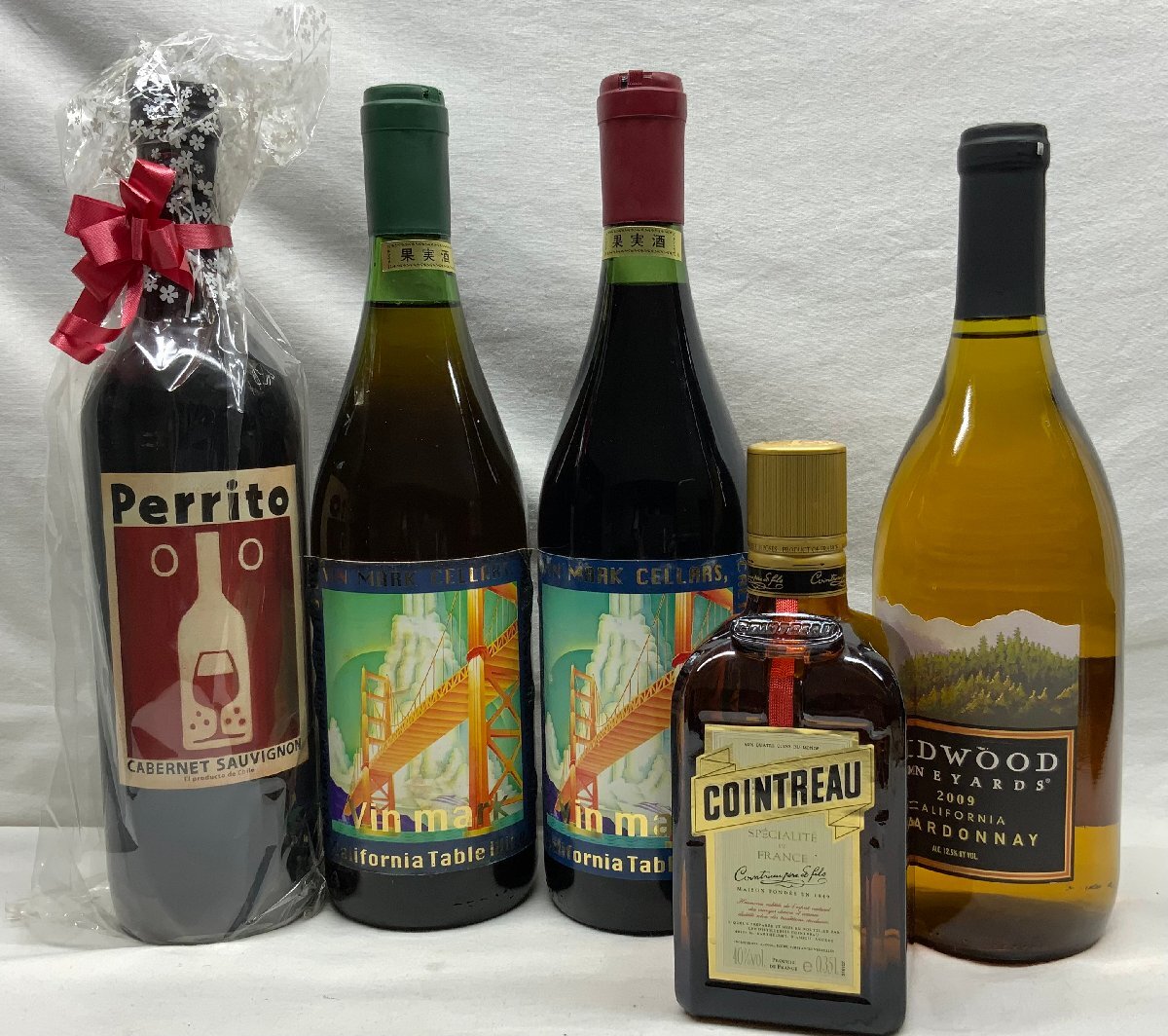 酒豪集合 ワイン リキュール 計5本おまとめ 保管品 買取時期不明 Vin mark カリフォルニアワイン COINTREAU コアントロー 等(セット、詰め合わせ)｜売買されたオークション ...