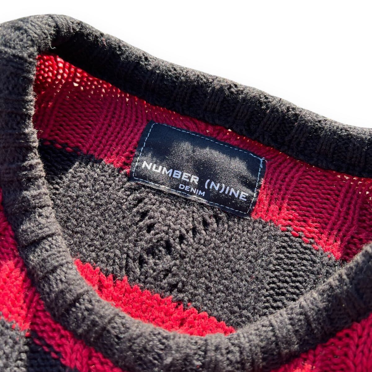 00s Japanese label number n ine border knit sweater collection archive ...
