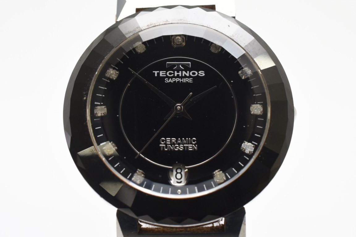テクノス 石付き デイト ラウンド ブラックフェイス TEM657 クォーツ メンズ 腕時計 TECHNOS(テクノス)｜売買されたオークション情報、yahooの商品情報をアーカイブ公開 ...