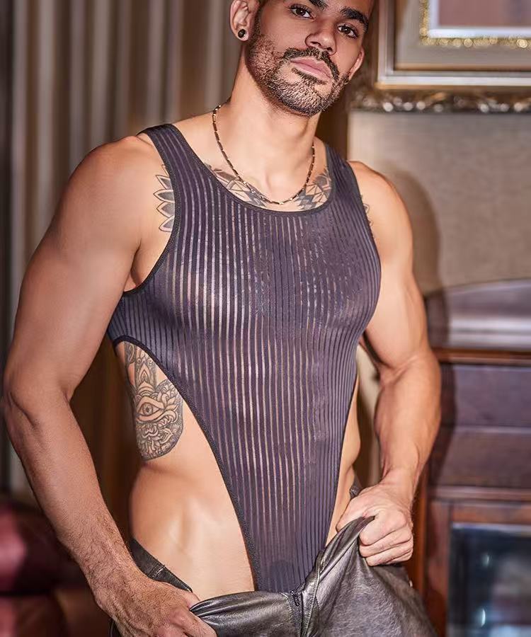 新入荷 3241 黒 メンズ 艶々 光沢 超セクシー サスペンダーハイレグ レオタード コスプレ シャイニーコスチューム オープンクロッチ(その他)｜売買されたオークション情報、yahooの ...