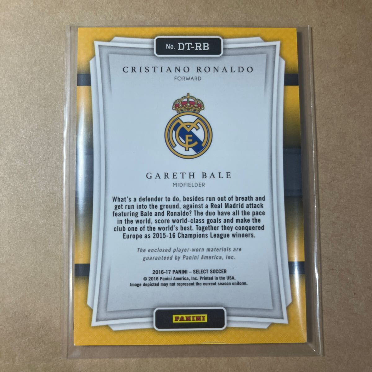 2016-17 Panini Select Double Team Relic GARETH BALE Cristiano Ronaldo ...