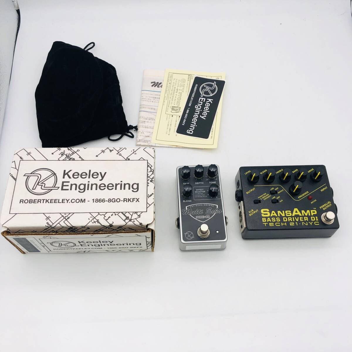 JU-16 エフェクターまとめ セット SANSAMP BASS DI TECH 21 プリアンプ Keely Multi echo ME-8 ...