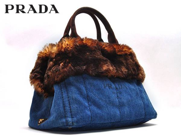 PRADA/プラダ カナパ ファー付 デニム トートバッグ BN2182 良好(トートバッグ)｜売買されたオークション情報、yahooの商品情報をアーカイブ公開 - オークファン（aucfan ...