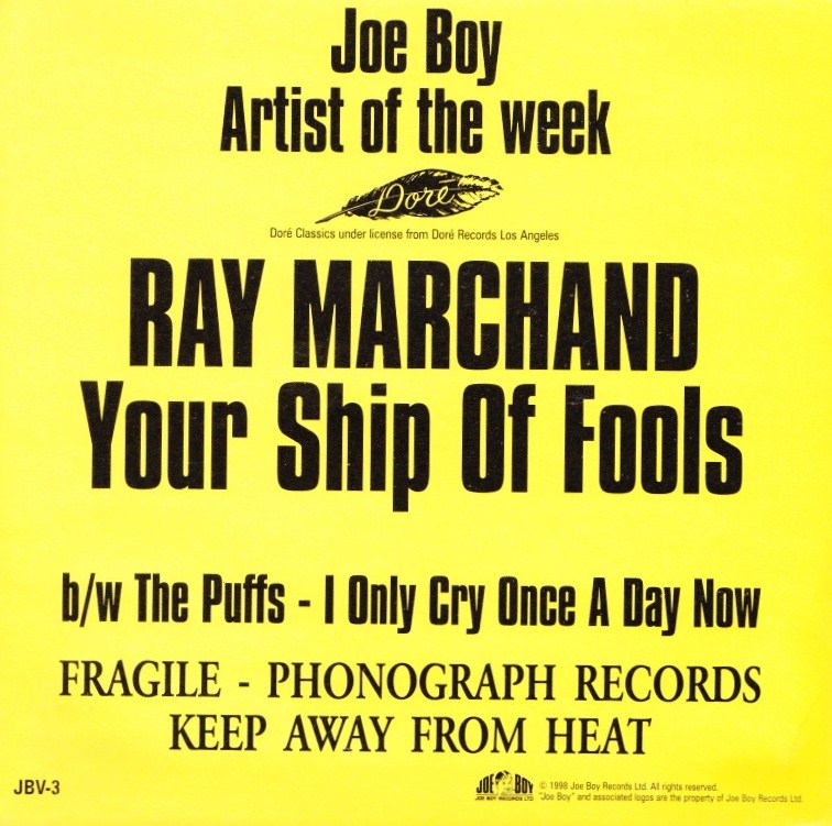 Ray Marchand / Your Ship Of Fools Joe Boy b/w The Puffs(R&B、ソウル)｜売買された ...
