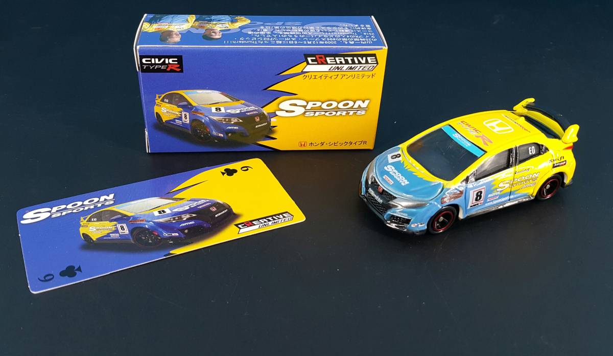 二次創作トミカ CREATIVE ホンダ シビック タイプR Honda Civic Type R FK2 Spoon イエロー #8 ...