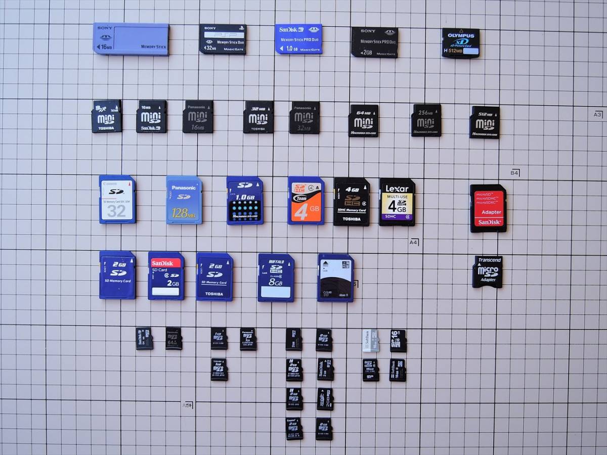 SD Micro SD MiniSD メモリースティック xD 16G 8G 4G 2G 1G 512MB 256MB 128G 41枚セット まとめて 大量(16GB)｜売買された ...