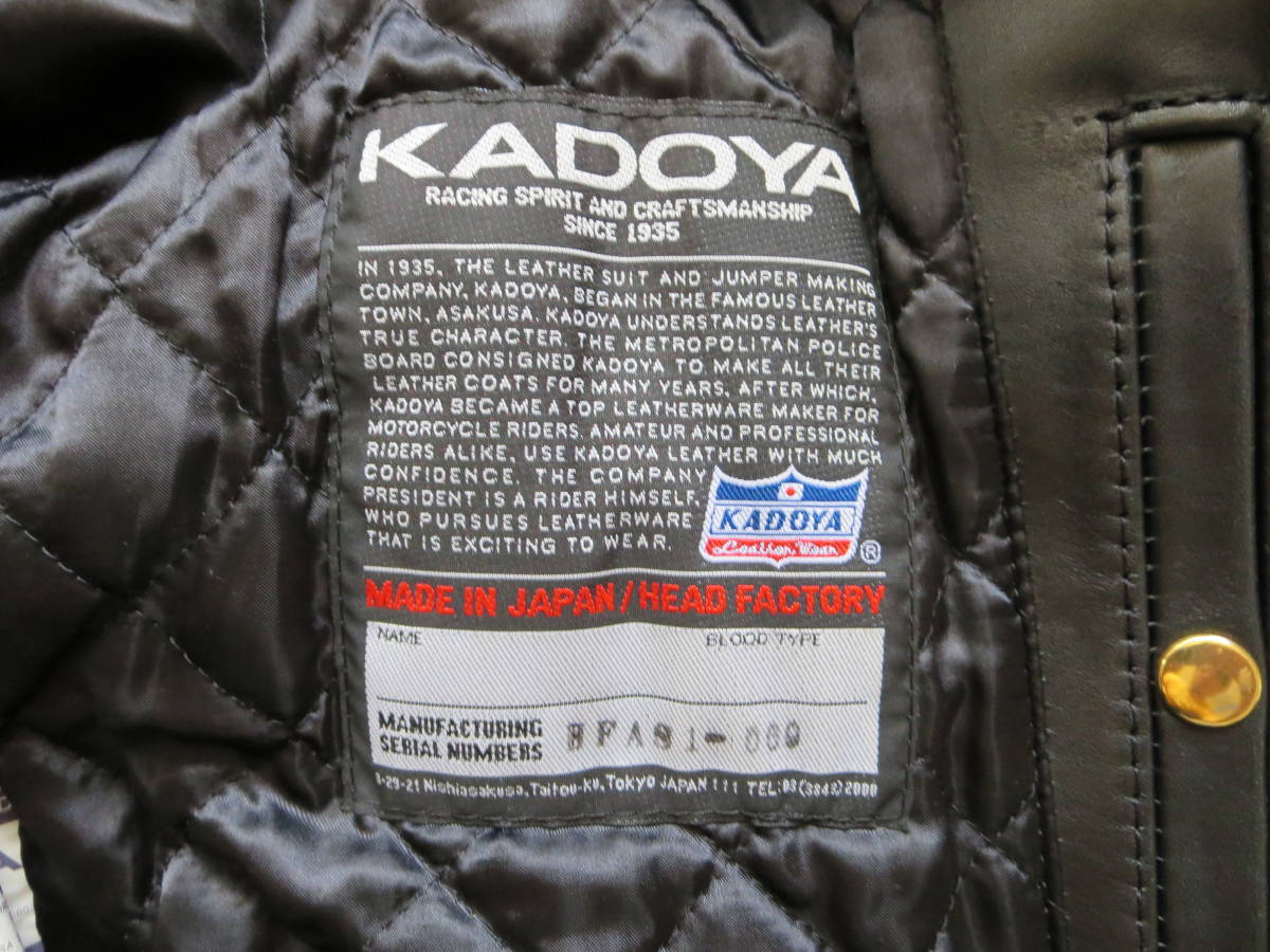 超 KADOYAカドヤ HEAD FACTORY HF/AS-1VSカスタム ステア シングル ライダース L 購入代金252 840円 皮 ...