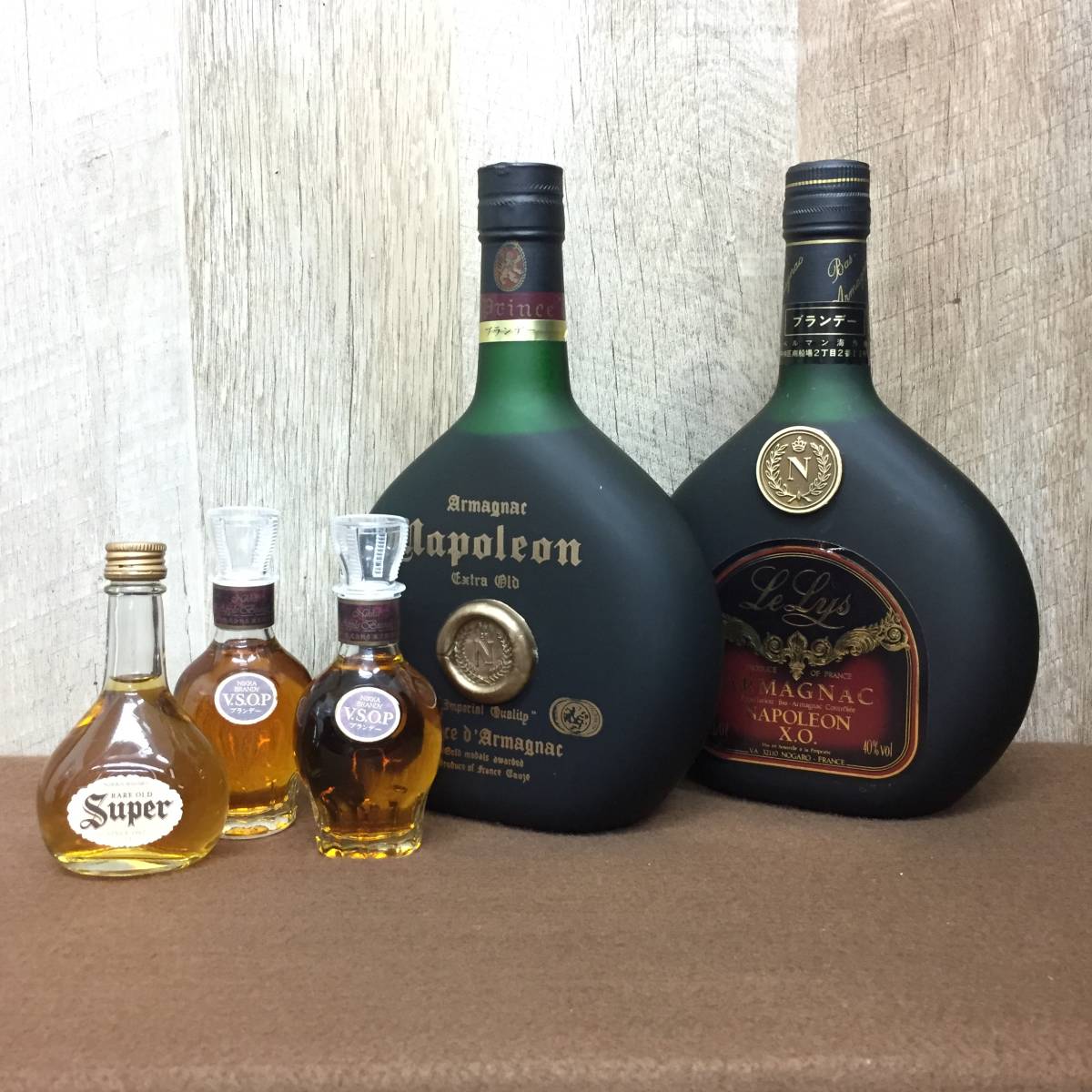 おまとめ売り 未開栓 ナポレオン X.O ARMAGNAC EXTRA 700ml ニッカ ブランデー ウイスキー VSOP RARE OLD Super ミニボトル 50ml 40% CB0 ...