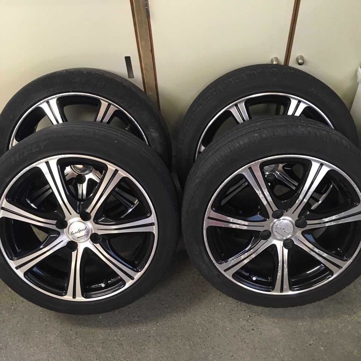 マナレイスポーツ アルミホイール 4本セット EUROSPEED CS -Beta ユーロスピード シーズベータ 195/45R16 4穴 ブラポリ FIT フィット(ラジアルタイヤ)｜売買さ ...